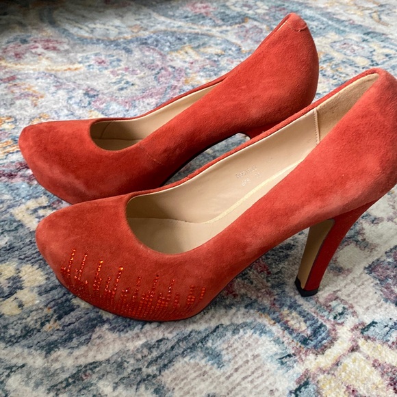 Shoes | Apple Red Sparkle Heels | Poshmark